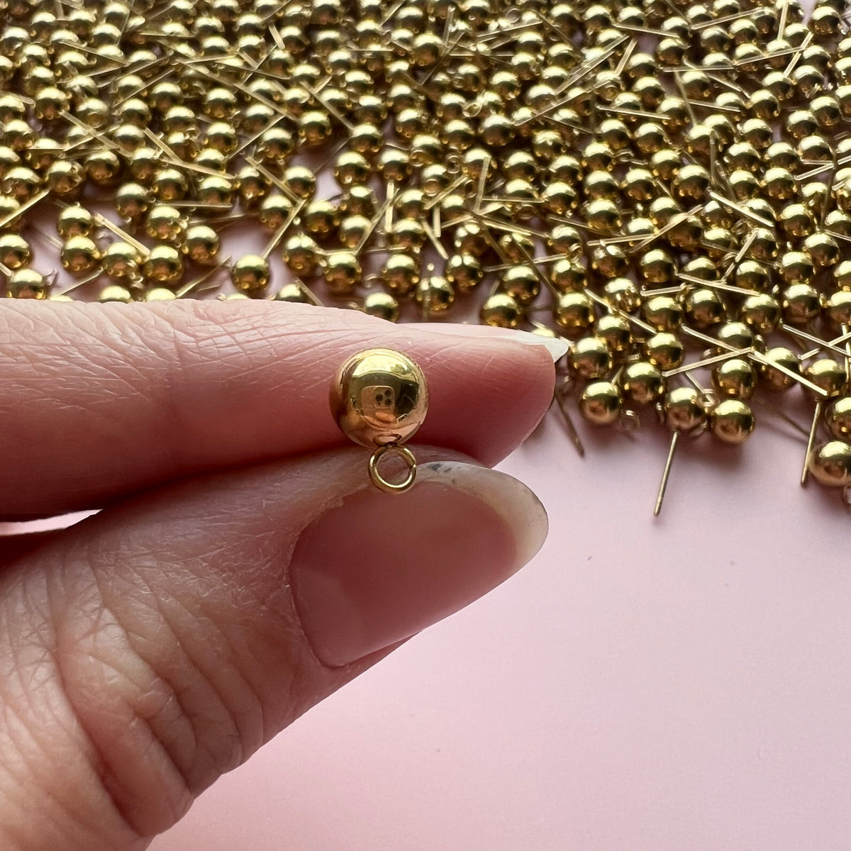 6mm Ball Posts with Loop - Gold Plated Stainless Steel – MyClayCo