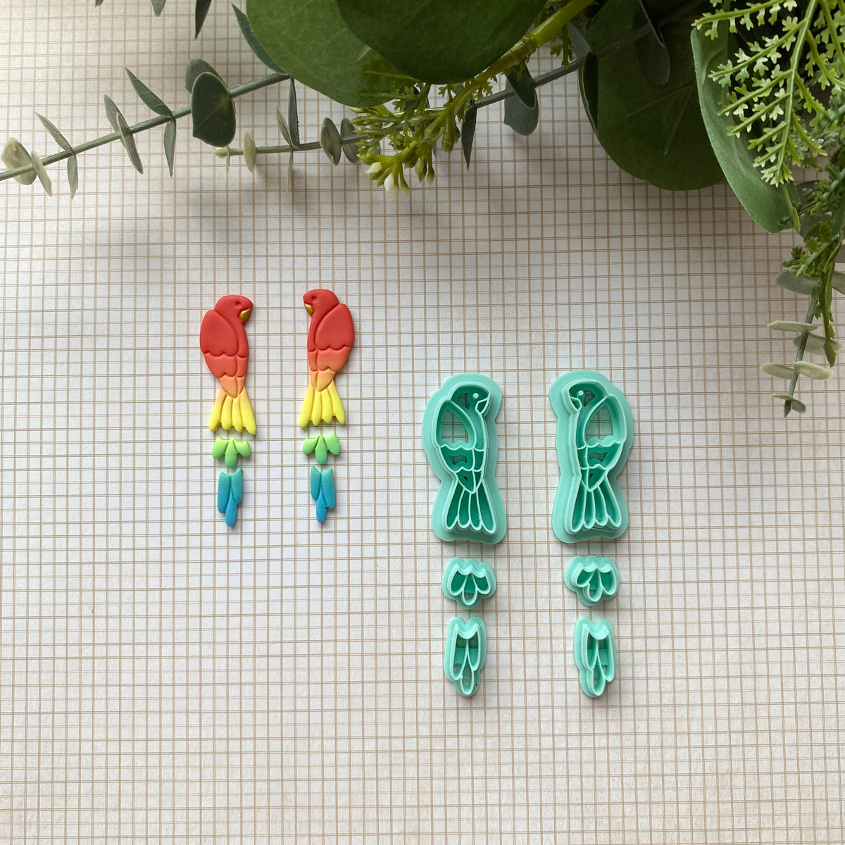 Rainbow Parrot Cutter Set – MyClayCo