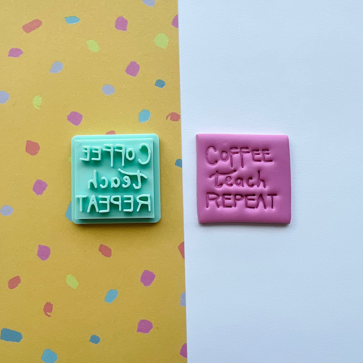 Coffee Teach Repeat Stamp – MyClayCo